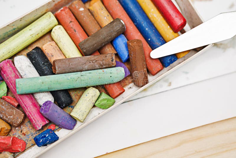 Dry pastel. Crayons. stock photo. Image of backdrop, design - 90697450