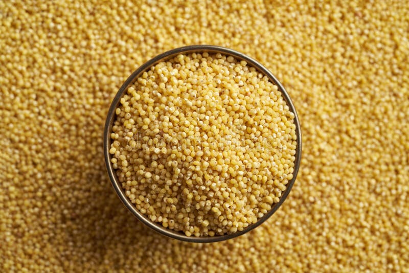 Dry Peeled Millet in a Bowl, Top View Stock Image - Image of protein ...