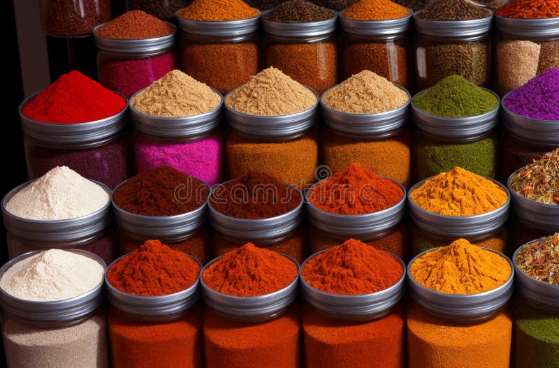 Dry Powder Seasoning. Various Assortment of Crushed Condiments ...