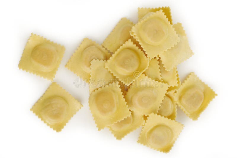 Dry ravioli pasta on white stock photo. Image of cuisine - 45710534