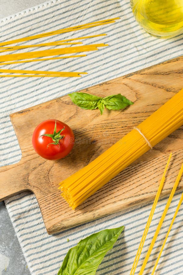Dry Raw Yellow Italian Spaghetti Stock Image - Image of food ...
