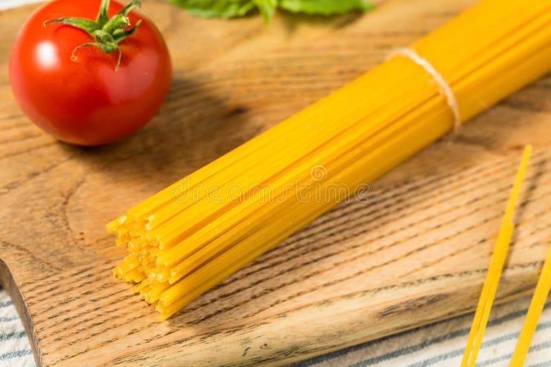 Dry Raw Yellow Italian Spaghetti Stock Photo - Image of noodles, meal ...