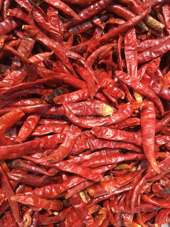 Dry Red Chili Texture in Market Stock Photo - Image of ingredient ...
