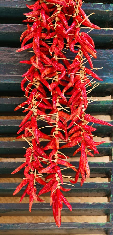 Dry Red Chilli Peppers on Window Shutter Stock Photo - Image of union ...