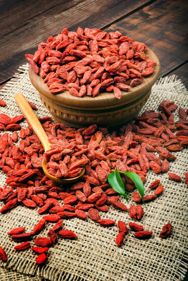 Dry red goji berries stock image. Image of spoon, berry - 49346771
