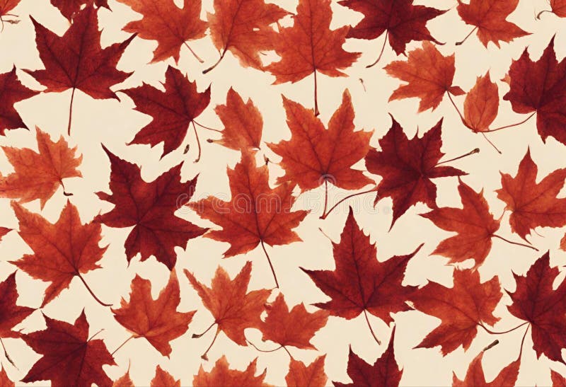 Dry Red Maple Leaves Seamless Pattern. AI Generated Stock Illustration ...