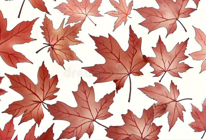 Dry Red Maple Leaves Seamless Pattern. AI Generated Stock Illustration ...