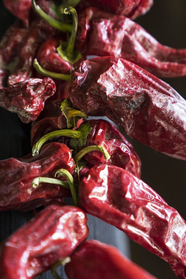 Dry Red Peppers on a String Stock Photo - Image of traditional, dried ...