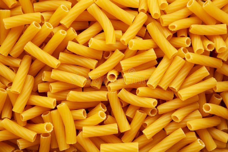 Dry Rigatoni Pasta Background, Top View Stock Image - Image of cooking ...