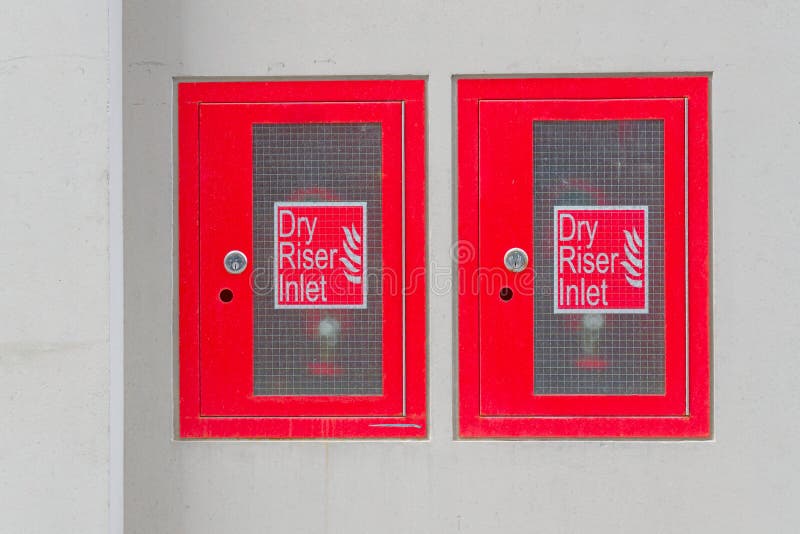 Dry Riser Inlet Cabinet Located on Building Stock Photo - Image of ...