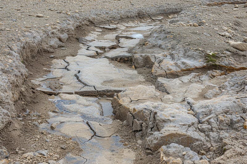 Dry River Flow. Climate Change Stock Image - Image of cracked, drought ...