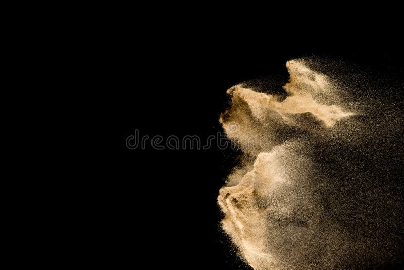 Dry River Sand Explosion.Golden Color Sand Splashing Stock Image ...