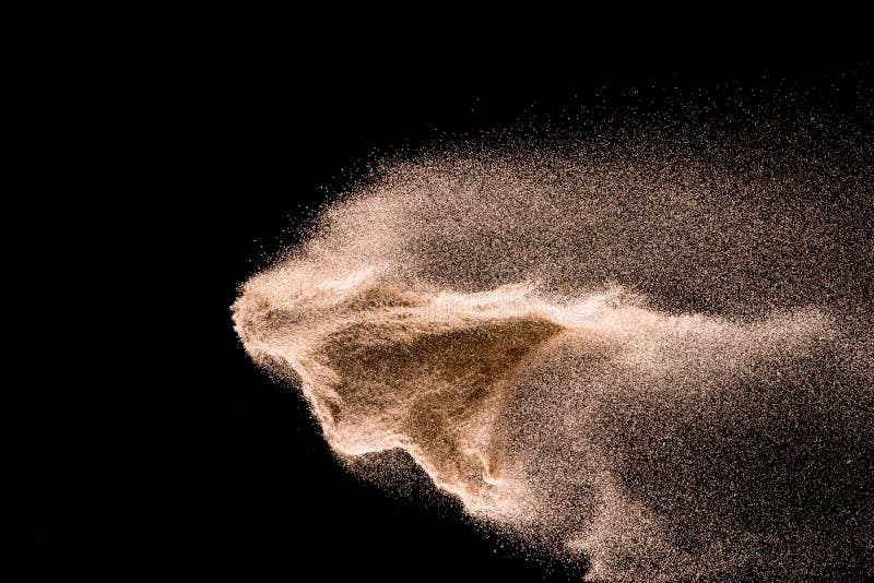 Dry River Sand Explosion. Golden Colored Sand Splashing. Stock Image ...