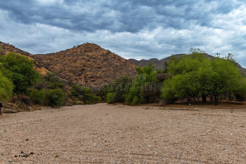 Dry Riverbed of the Dobra River North of Windhoek, Namibia Stock Image ...