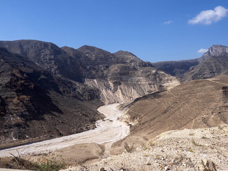Dry Rivers Run in a Deep Canyon, Southern Oman Stock Image - Image of ...