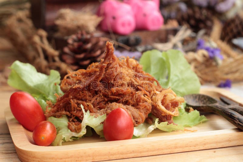 Dry Roast Pork into Strips. Stock Image - Image of outdoors, white ...