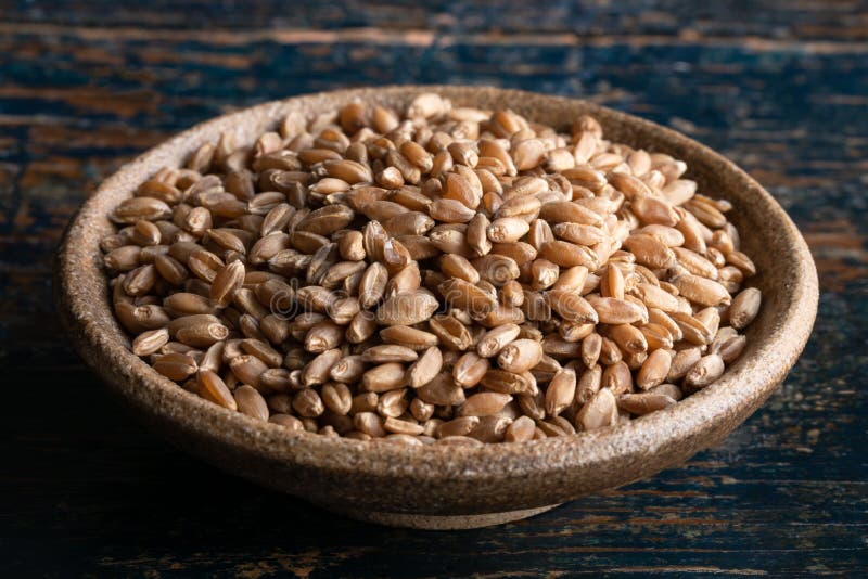 Uncooked Rye Berries in a Bowl Stock Image - Image of background, food ...