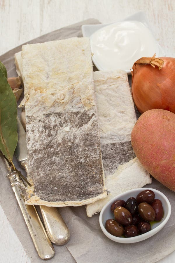 Salted Cod Fish In Wooden Box Stock Photo - Image of portuguese, food ...