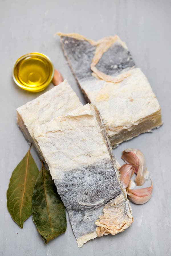 Dry Salted Cod Fish with Olive Oil Stock Image - Image of natural ...
