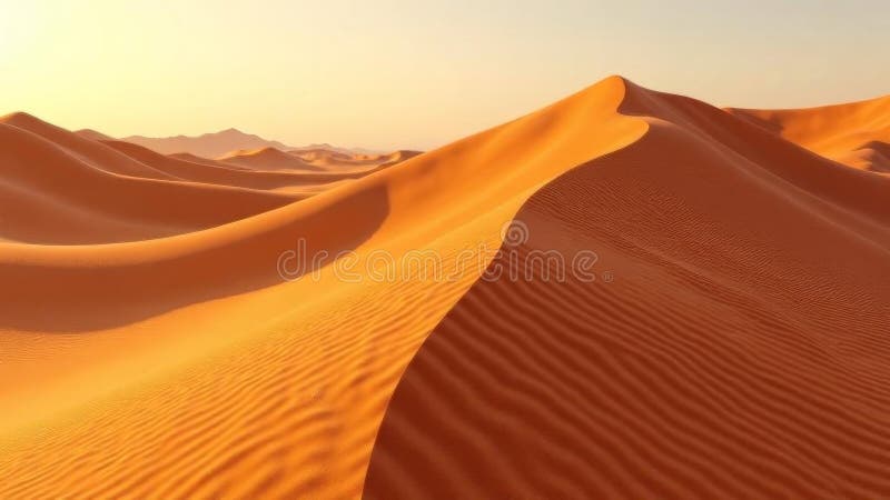 Dry Sandy Desert in Sunny Weather Stock Photo - Image of idyllic ...