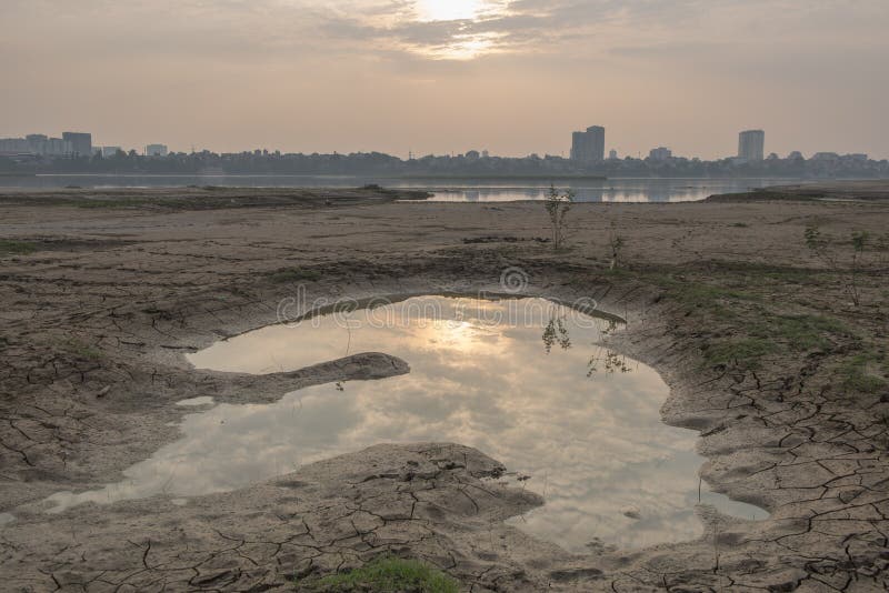 Dry season stock image. Image of shallow, sunset, river - 152442989