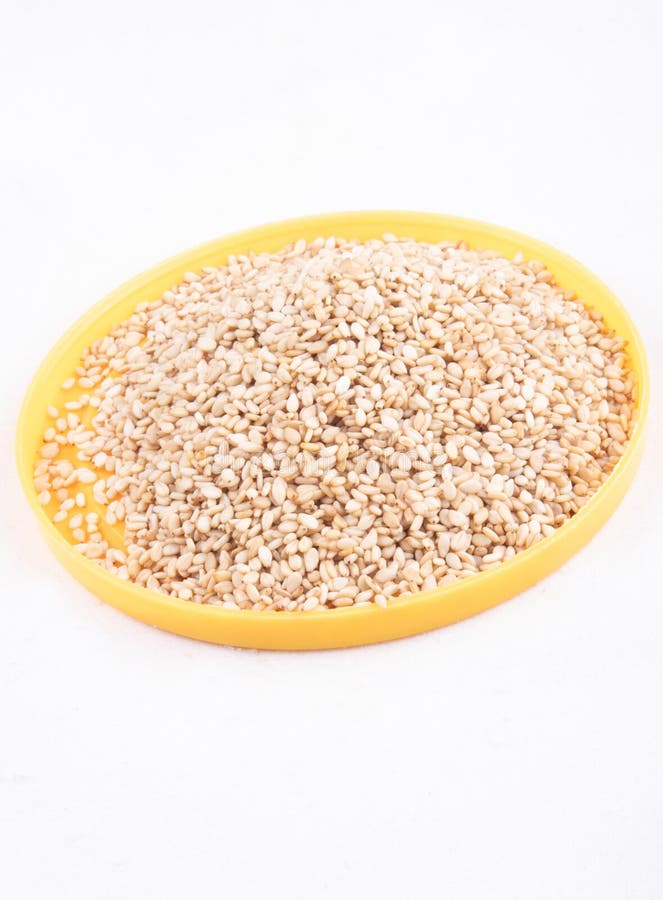 Sesame Seeds Closeup in a Plate Stock Image - Image of field, produce ...