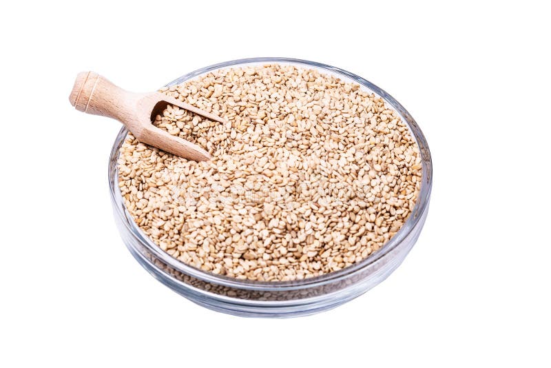 Dry Sesame Seeds Isolated on White Background Stock Photo - Image of ...