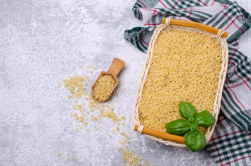 Dry small pasta stock photo. Image of bowl, anellini - 150309636