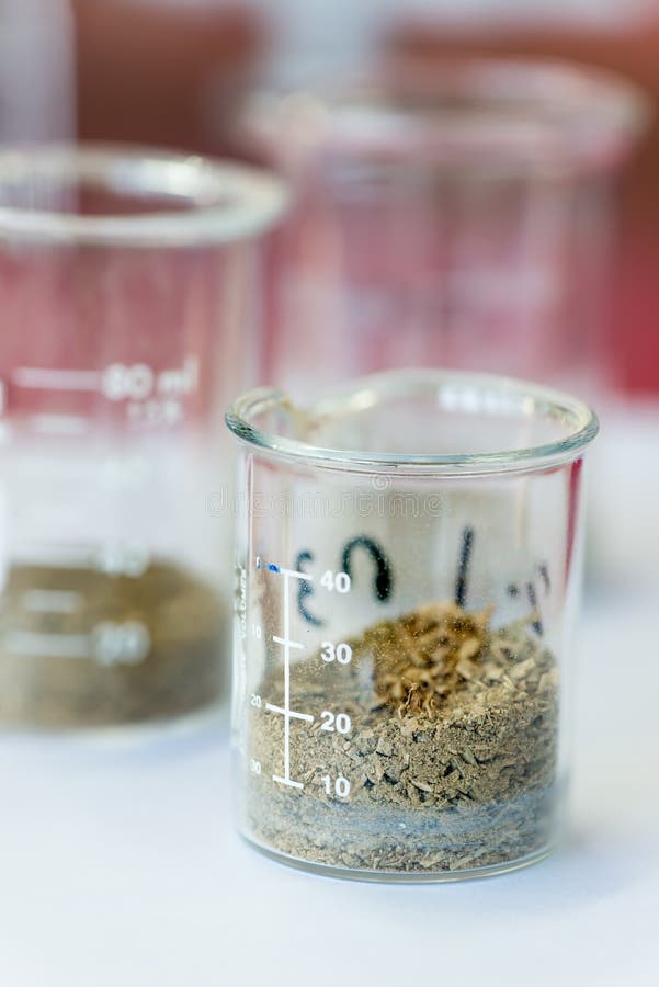 Dry soil in beaker stock image. Image of measuring, glassware - 56099005