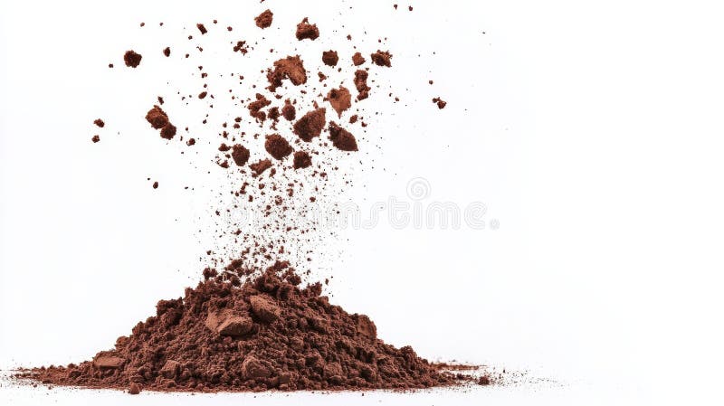 Dry Soil Explosion Viewed from the Side, with a White Background for ...
