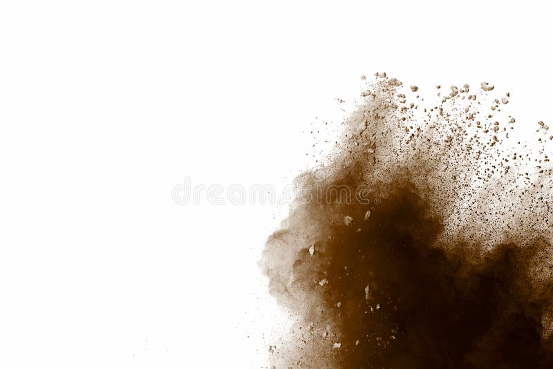 Explosion of brown powder stock photo. Image of burst - 116199314