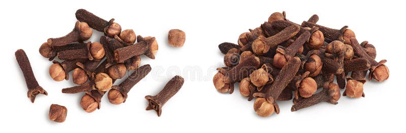Dry Spice Cloves Isolated on White Background . Top View Stock Photo ...