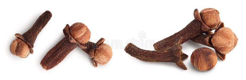 Dry Spice Cloves Isolated on White Background . Top View Stock Image ...