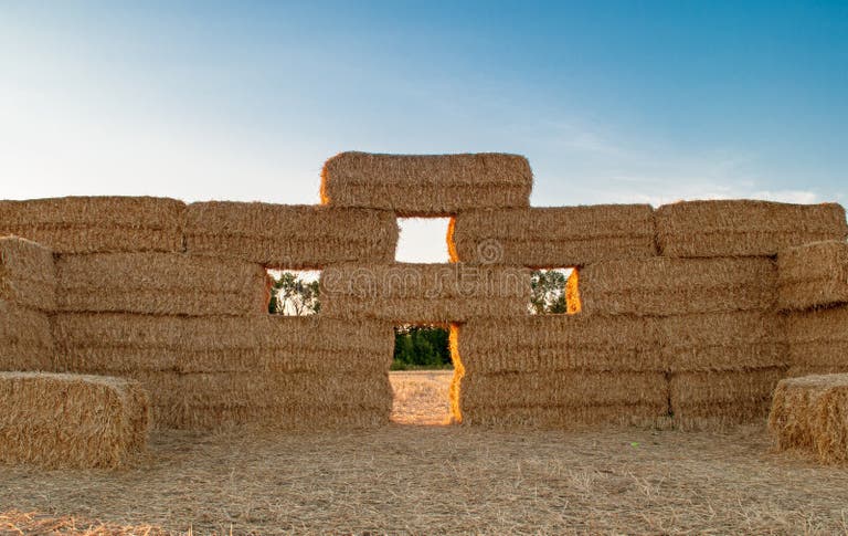 Dry Stack of Straw Stacked on Top of Each Other in the Form of a Castle ...