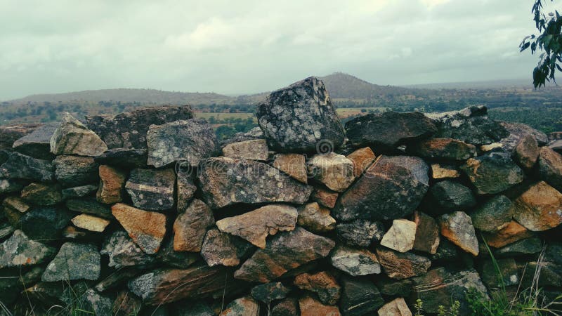 Dry Stone Wall Close-up Picture. Stone Wall Building Stock Photo ...