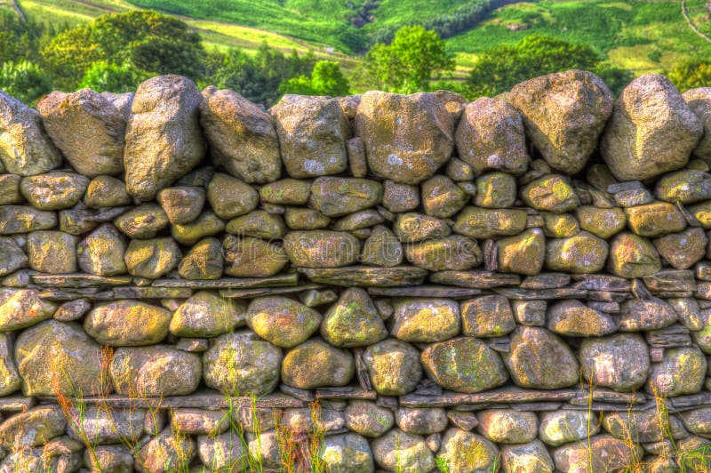 Dry Stone Wall North England Countryside Lake District National Park ...