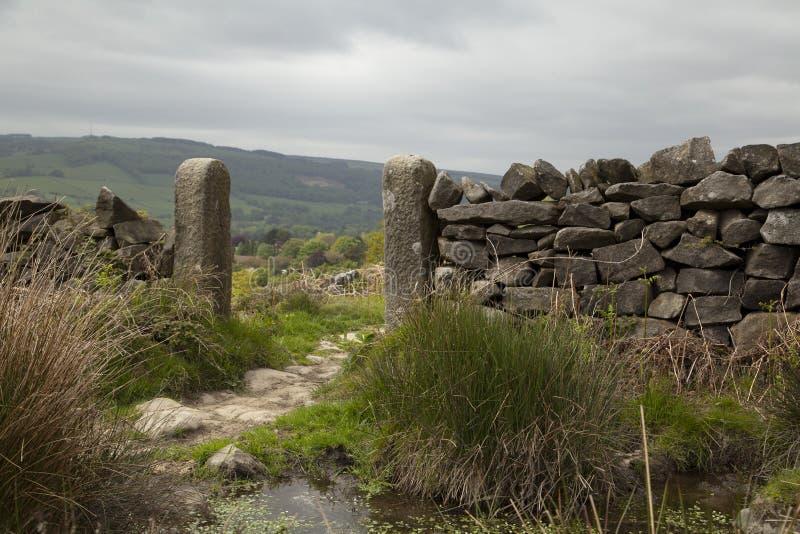 Dry Stone Wall and Gate Posts Stock Image - Image of wall, gateposts ...