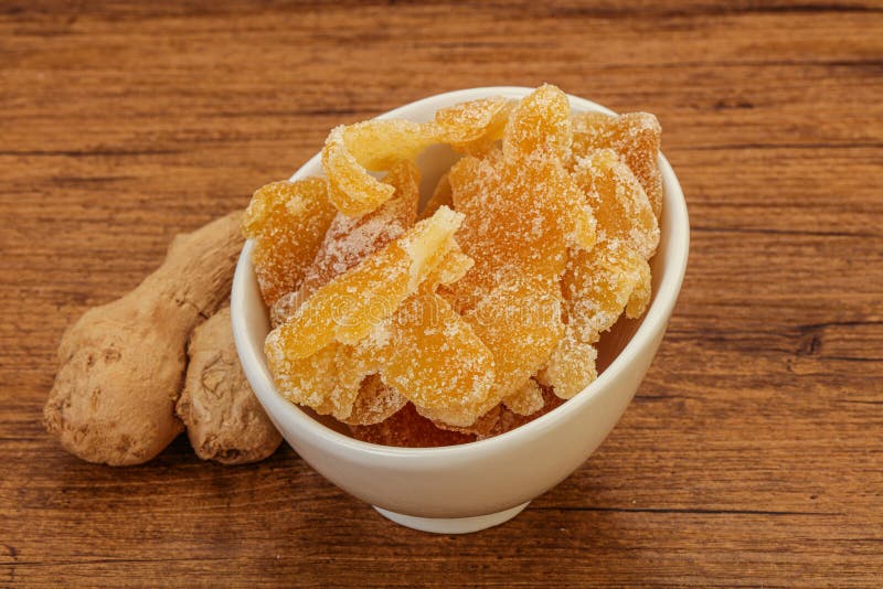 Dry Sweet Ginger in the Bowl Stock Image - Image of closeup, pungent ...