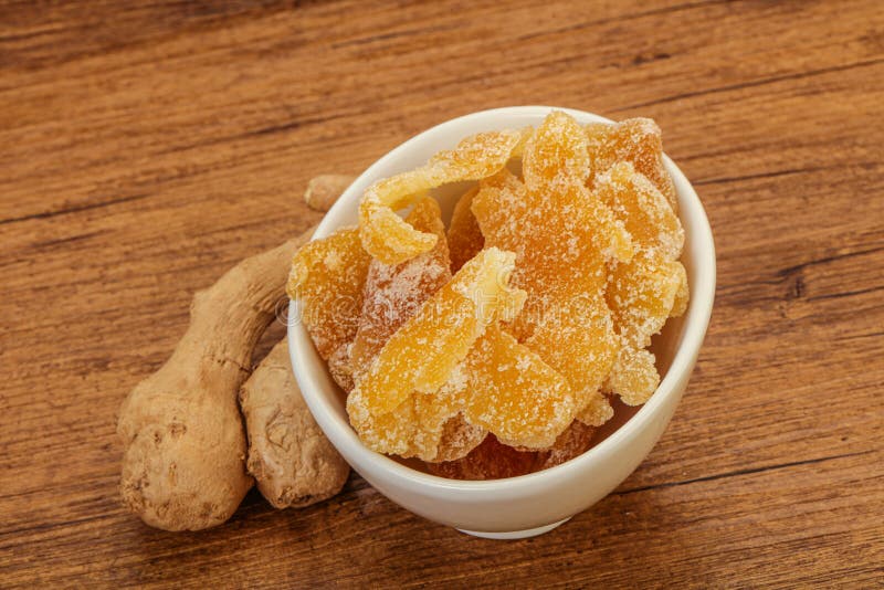 Dry Sweet Ginger in the Bowl Stock Image - Image of food, dried: 178013897