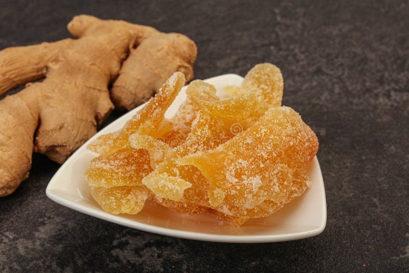 Dry Sweet Ginger in the Bowl Stock Photo - Image of herb, ginger: 180634716