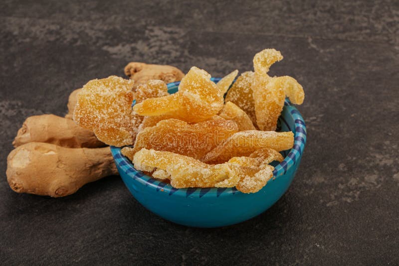 Dry Sweet Ginger in the Bowl Stock Image - Image of closeup, herb ...