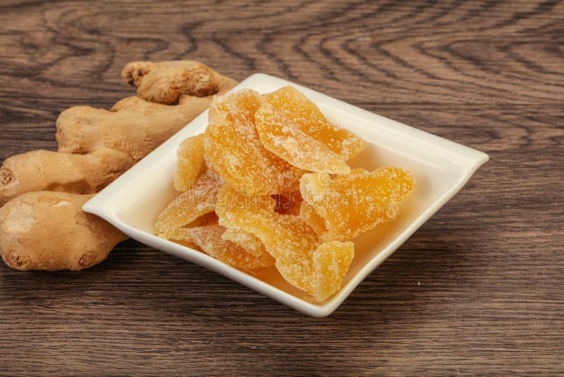 Dry Sweet Ginger in the Bowl Stock Photo - Image of root, herb: 183957844