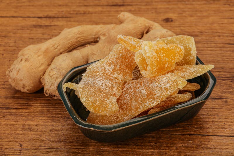 Dry Sweet Ginger in the Bowl Stock Photo - Image of vegetable, portion ...