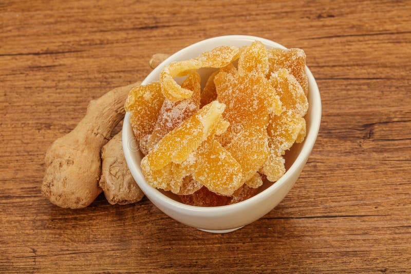 Dry Sweet Ginger in the Bowl Stock Image - Image of condiment, healthy ...