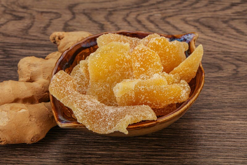 Dry Sweet Ginger in the Bowl Stock Photo - Image of sugar, pungent ...
