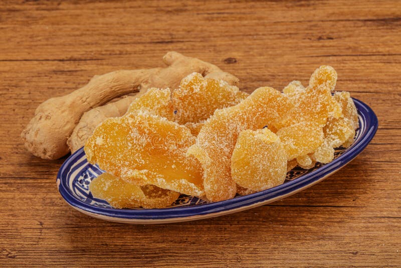 Dry Sweet Ginger in the Bowl Stock Image - Image of herb, fruit: 192254837