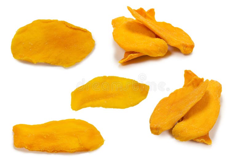 Dry Tasty Mango Slices Isolated on a White Background Stock Image ...