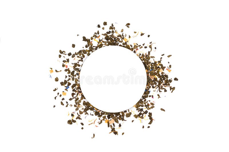 Dry Tea Circle Isolated on White Background. Circle of Dried Tea Buds ...