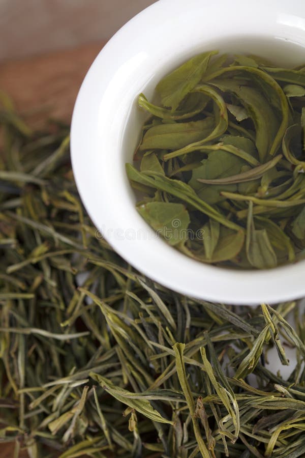 Dry Tea Leaves and Brewed Tea Stock Image - Image of composition, green ...