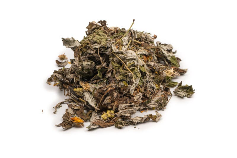 Dry Tea Leaves and Dry Fruit Isolated on White Background Stock Photo ...